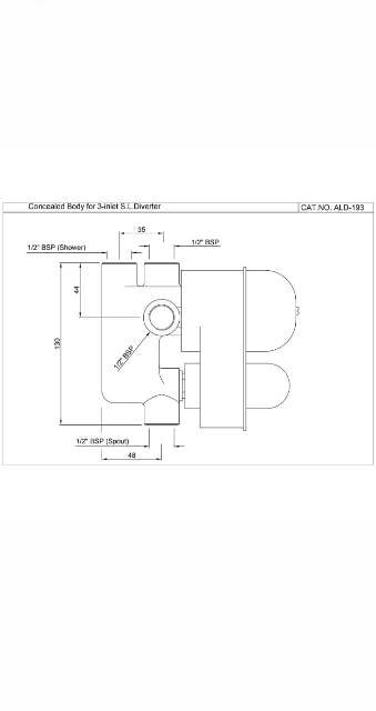 Concealed Body For 3-Inlet Single Lever Diverter | Model : ALD-CHR-193