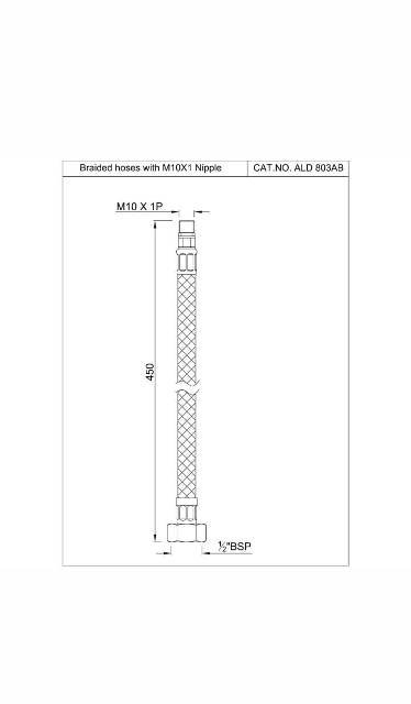 450mm Long Braided Hoses | Model : ALD-CHR-803AB