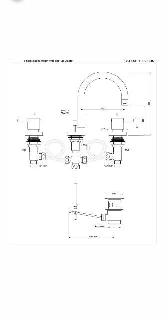 3-Hole Basin Mixer | Model : FLR-CHR-5191N