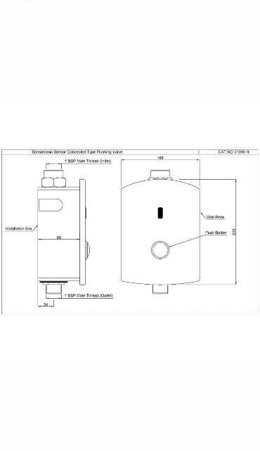 Sensor Concealed Type Flushing Valve | Model : SNR-STL-51093N
