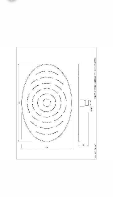 Maze Overhead Shower 340*220mm Oval Shape Single Flow | Model : OHS-BLM ...