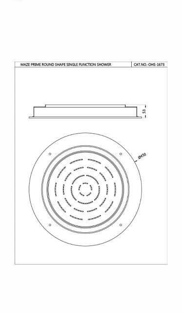 Maze Prime Round Shape Single Function Shower | Model : OHS-GRF-1673