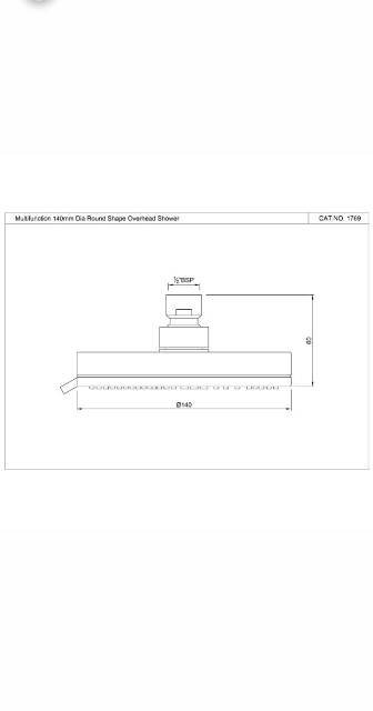 Overhead Shower 140mm Round Shape Multi Flow | Model : OHS-CHR-1769
