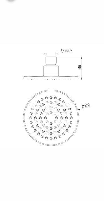 Overhead Shower 120mm Dia Round Shape | Model : OHS-CHR-1663