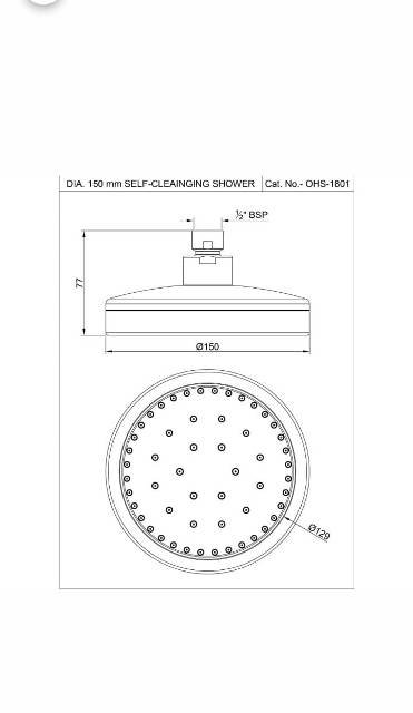 Overhead Shower | Model : OHS-CHR-1801
