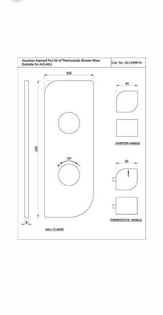 Aquamax Exposed Part Kit Of Thermostatic Shower Mixer | Model : ALI-ACR ...